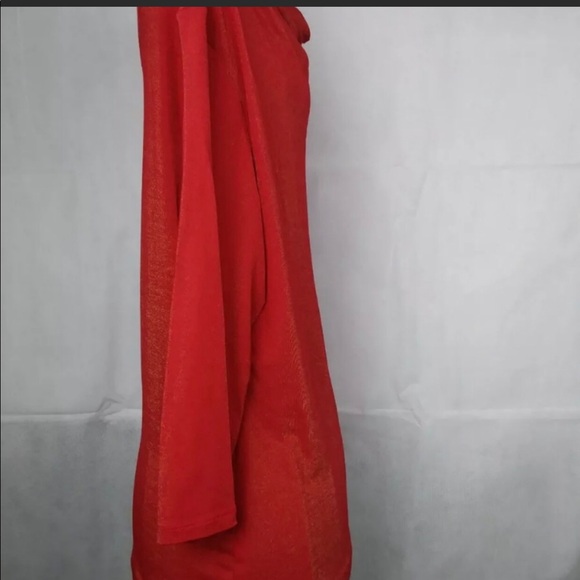 P Luca Milano | Tops | Pluca Milano Red Shimmering Long Sleeve Blouse L ...